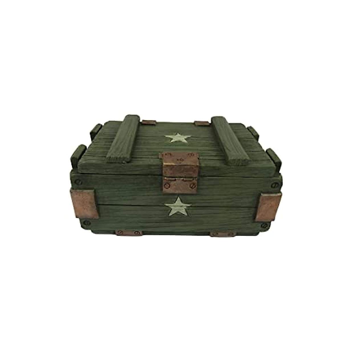 DWK Military Ammo Crate Trinket Box l Small Army Keepsake Chest 6" inches