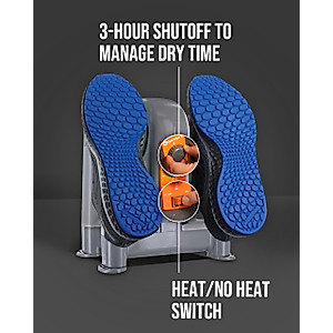DryGuy Force Dry DX - Boot, Shoe, Garment & Gear Dryer - Convection Heating with Quiet Forced-Air Central Blower - 4 Drying Ports w/2 Extensions - Dries in 1-3 Hours - Heat/No Heat Switch & 3-Hr Timer