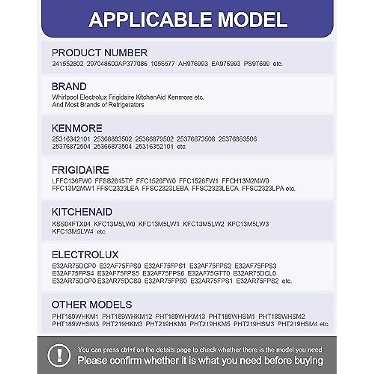 AXKJEVY Refrigerator Light Bulb 40 Watt 297048600 241552802 Compatible with Frigidaire Kenmore Whirlpool Electrolux KitchenAid Fridge Light Bulbs Replacement Freezer Bulb T8 E17 Lamp Light (3)