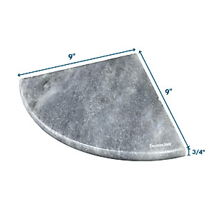Threshold.Shop 9 Inch Bardiglio Gray Marble Corner Shower Shelf Bathroom Caddy, Wall Mounted Shower Shelf, Classic Flatback Design (2)