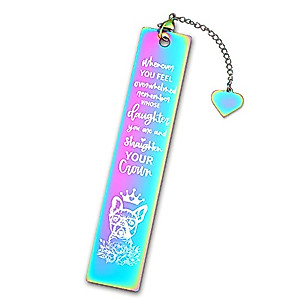 Daughter an Crown Inspirational French Bulldog Dog Funny Bookmark Gifts for Women Girls Lovers Bookworm Daughter Lovers Friend Sister Book Female Sister Gifts Friendship Gifts