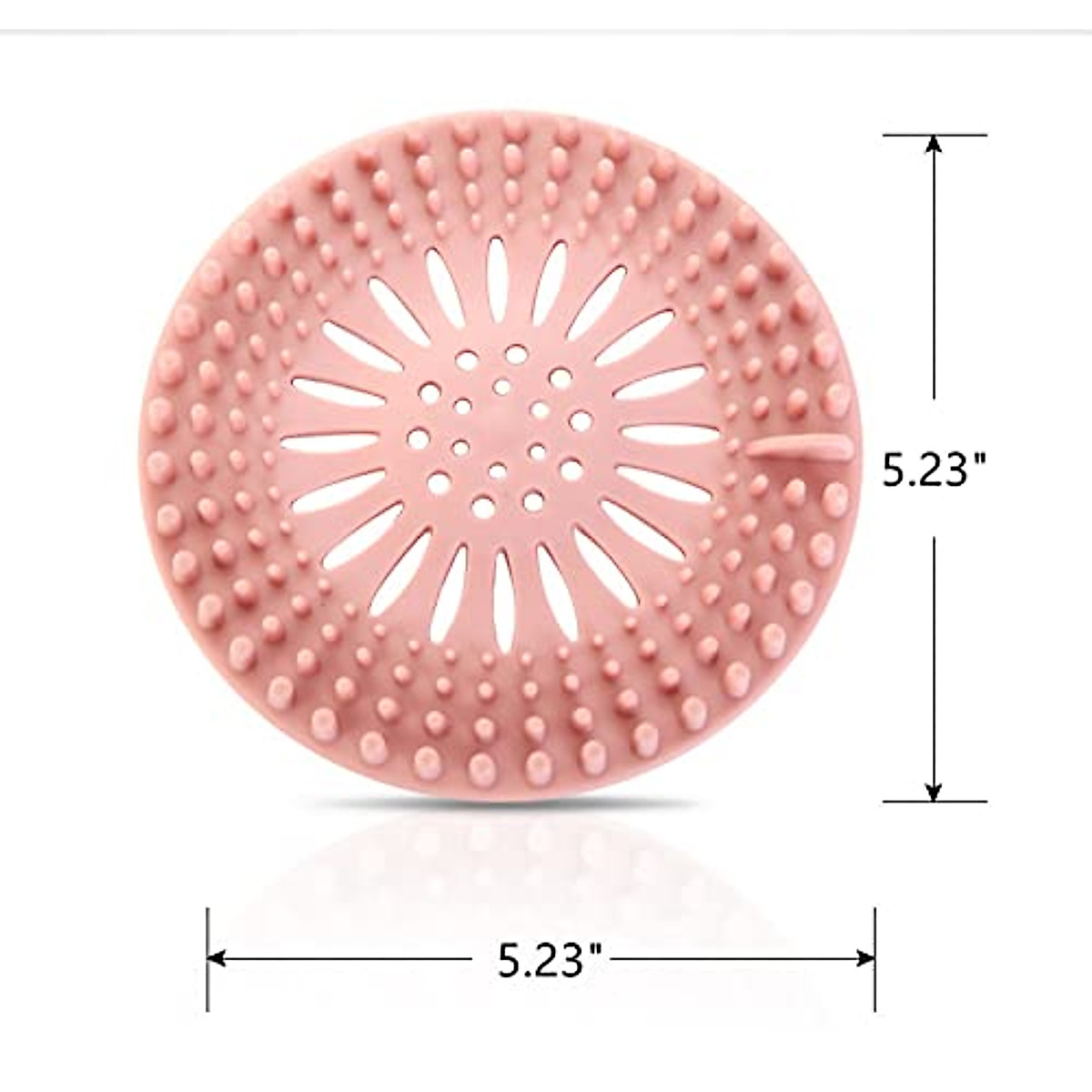 2 Pack Shower Drain Hair Catcher,Durable Shower Drain Cover Protectors Silicone Hair Clog Stopper for Bathroom Bathtub Kitchen Easy to Install and Clean Suit (Pink,Cyan)