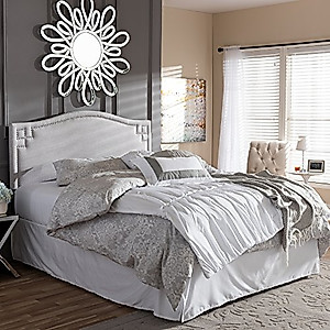 Baxton Studio Aubrey Modern and Contemporary Greyish Beige Fabric Upholstered Queen Size Headboard