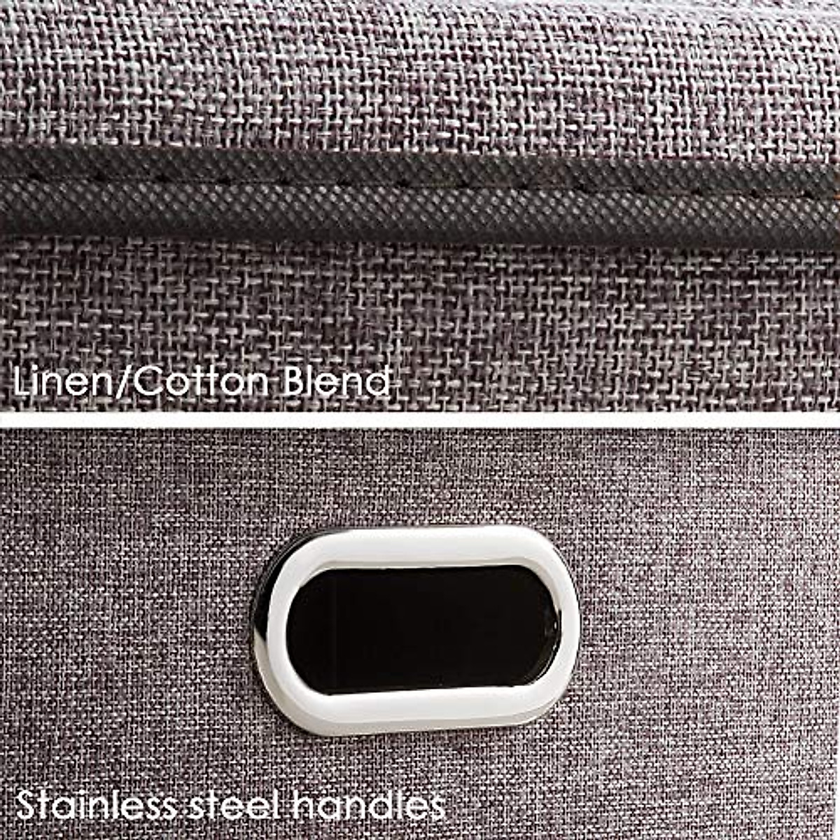 PRANDOM Large Collapsible Storage Bins with Lids [3-Pack] Linen Fabric Foldable Storage Boxes Organizer Containers Baskets Cube with Cover for Home Bedroom Closet Office Nursery (17.7x11.8x11.8)