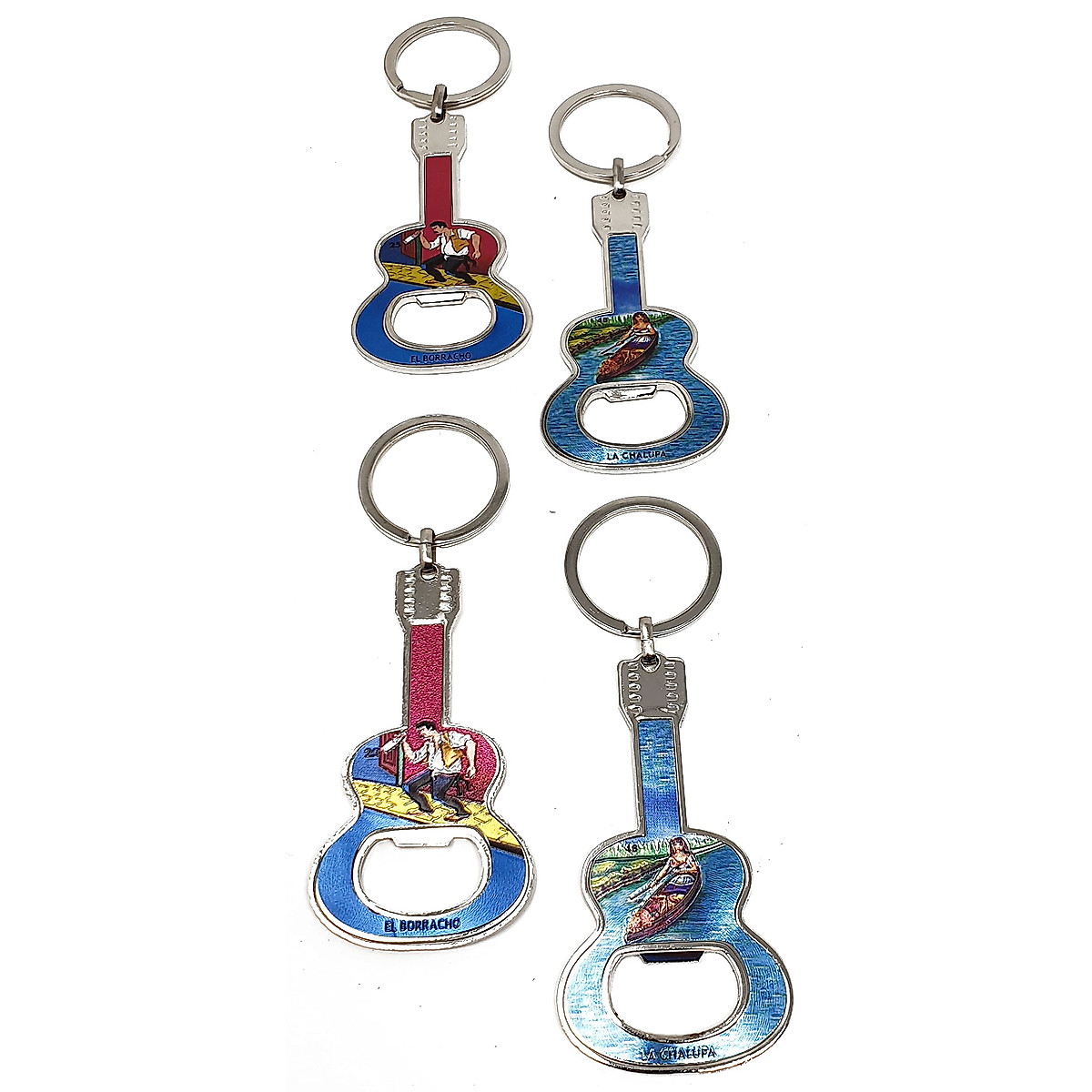 Arimex Mexican Loteria Guitar Keychain bottle opener party favor 12 pcs Assorted fun Mexican party favor For Cinco de mayo, Fiestas, Birthday Parties Bodas Quinceaneras Recuerdo Mexican novelty gifts