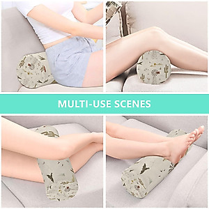 xigua Western Desert Pattern Neck Roll Pillow for Neck Relief with Removable Washable Cover - Memory Foam Round Cylinder Bolster, Ergonomically Designed for Head, Neck, Back, and Legs