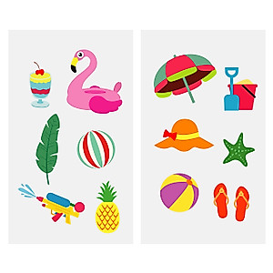 24 Sheets Pool Beach Temporary Tattoos, Birthday Decorations Summer Party Favors