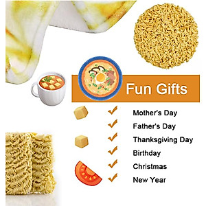 Sofevaim Noodles Ramen Blanket Realistic Food Blanket, Dad Blanket Birthday Gifts for Son from Dad, Funny Throw Blanket for Couch Sofa Bed, Ramen Blanket Stupid Gifts for Girls Kids Adults 60" X 50"