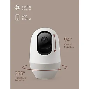 nooie Pet Camera with SD Card, Indoor 360 Security Cameras WiFi, Dog Cam with Phone App, AI Motion Tracking and Sound Detection, 1080P Night Vision Two-Way Audio for Pets Dog Cat Monitoring