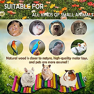 Hamster Suspension Bridge,Wooden Pet Ladder,Hamster Bendable Ladder Cage Accessories for Dwarf Hamster Mouse Gerbil Chinchilla Chipmunk Guinea Pig