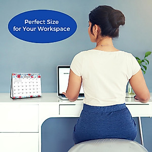 CRANBURY Small Desk Calendar 2023 - (8x6, Floral), Standing Desk Calendar with Gorgeous Flower Designs, Easel Calendar, Stand Up Calendar with Stickers