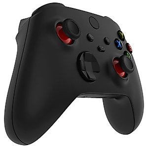 eXtremeRate Replacement Thumbsticks for Xbox Core Wireless Controller, Joysticks Repair Kit for Xbox Series X/S Controller, Custom Analog Stick Buttons for Xbox One S/X/Elite - Carmine Red & Black