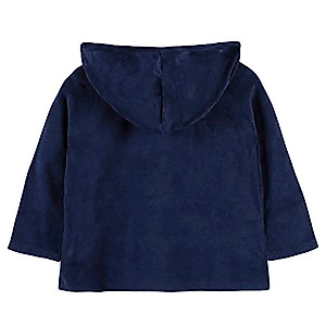 Gerber Unisex Baby Toddler Hooded Kangaroo Pocket Terry Cover Up, Navy, 4T