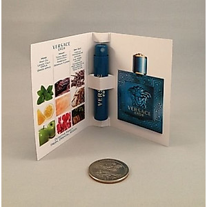 5 Versace Eros EDT Travel Sample Spray Vial 0.03 Oz/1 Ml Each Lot