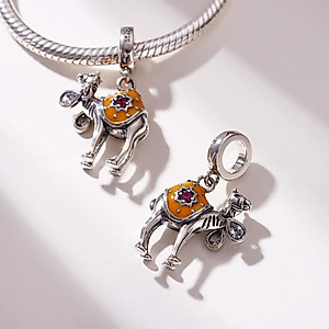 Camel Charm Pendant 925 Sterling Silver Lucky Animals Desert Hump Lover Bead Charms for Pandora Bracelet Women Gifts