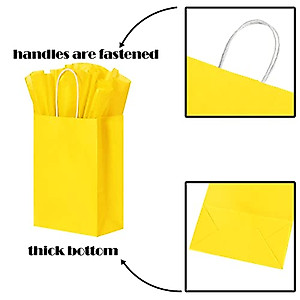 BLEWINDZ 32 Pieces Gift Bags with 32 Tissues，8 Colors Party Favor Bags with Handles, Rainbow Gift Bags for Wedding, Birthday, Party Supplies and Gifts