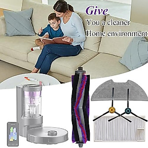 E10s Replacement Parts Accessories Compatible with Eureka E10s Robot Vacuum Cleaner, Including 1 Main Brush, 2 Hepa Filters, 2 Mop Pads, 2 Edge-Sweeping Brushes (11Pc)