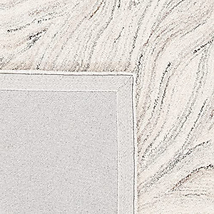 SAFAVIEH Metro Collection Runner Rug - 2'3" x 12', Ivory & Grey, Handmade Modern Abstract Wool, Ideal for High Traffic Areas in Living Room, Bedroom (MET505F)