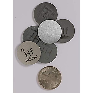 Hafnium (Hf) 24.26mm Metal Disc for Collection or Experiments