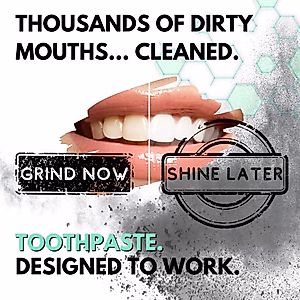 Grind Natural Toothpaste, Fluoride-Free - Dentist Recommended Hydroxyapatite, Theobromine & Activated Charcoal for Remineralizing, Sensitive Teeth, & Whitening, Made in USA, Vegan (4 oz)