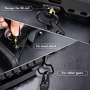 CVLIFE Two-point Sling Adjustable Length, with Anti-Rotation Sling Swivels 2 Pack, Black