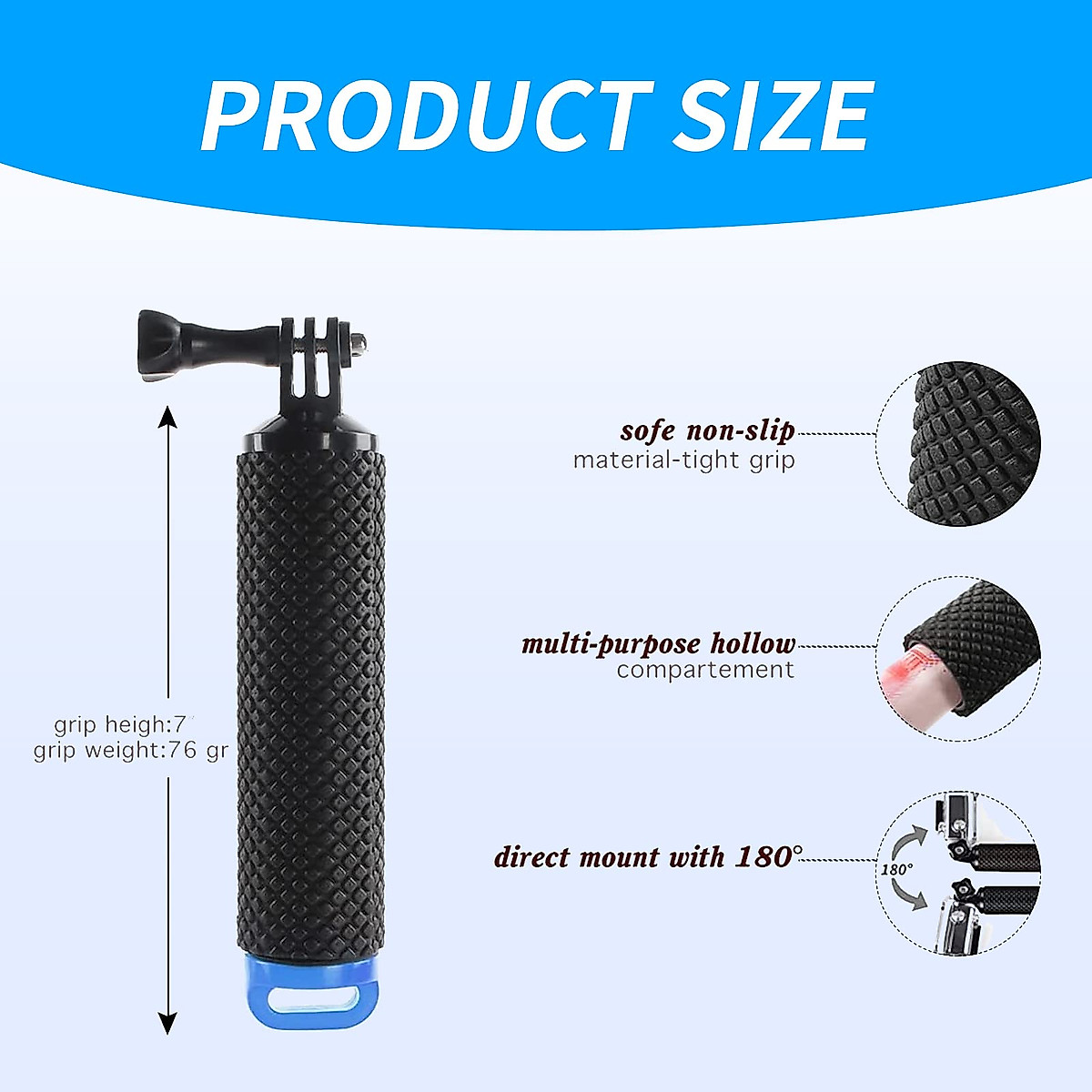Stick Waterproof Floating Hand Grip Snorkeling ​Underwater ​Diving Selfie Pole Stick Compatible with 11 10 9 8 7 6 5 4 3 2 1 for Water Sport and Action Cameras