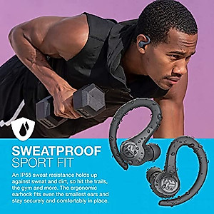 JLab Go Air Sport - Wireless Workout Earbuds Featuring C3 Clear Calling, Secure Earhook Sport Design, 32+ Hour Bluetooth Playtime, and 3 EQ Sound Settings (Graphite/Black)