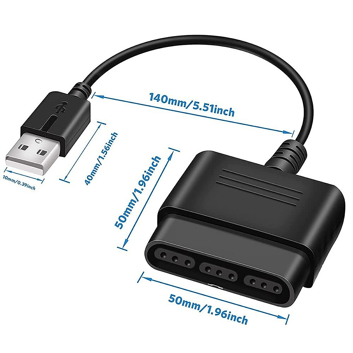 vienon PS2 Controller to USB Adapter Converter, 2 Pack Compatible with PS1/PS2 Controller Gamepad to PS3/PC Controller No Need Driver