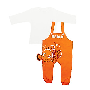 Finding Nemo Cotton Baby Overall Romper With Long Sleeve Tshirt For Newborn Infant – 2 PIECES - Boy Girl (as1, age, 18_months, 18-24 months)