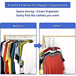 10 Pack Closet Organizer Clothes Hangers Space Saving for Dorm Room Closet Organizers and Storage, Metal Hanger Organizers Bulk Magic Hanger Chains for College Essentials Girls Bedroom Organization