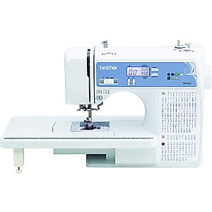 Brother XR9550 Sewing and Quilting Machine, Computerized, 165 Built-in Stitches, LCD Display, Wide Table, 8 Included Presser Feet - White