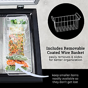 Igloo 3.5 Cu. Ft. Chest Freezer with Removable Basket and Front Defrost Water Drain, Small Deep Freezer Perfect for Homes, Garages, and RVs, Black