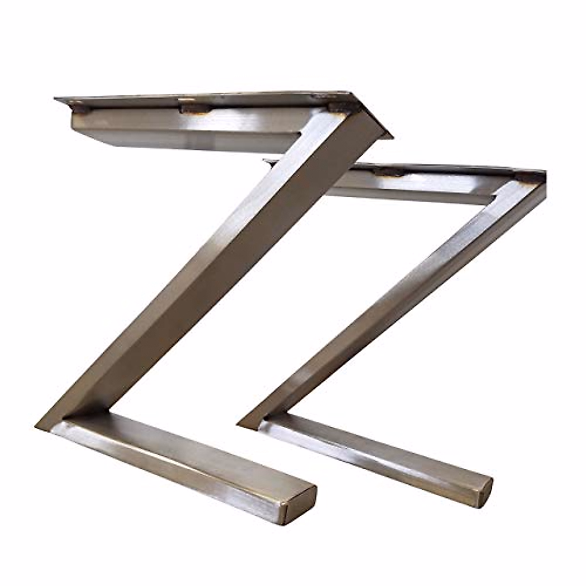 Brushed Stainless Table Legs, Z-Shaped - Any Size