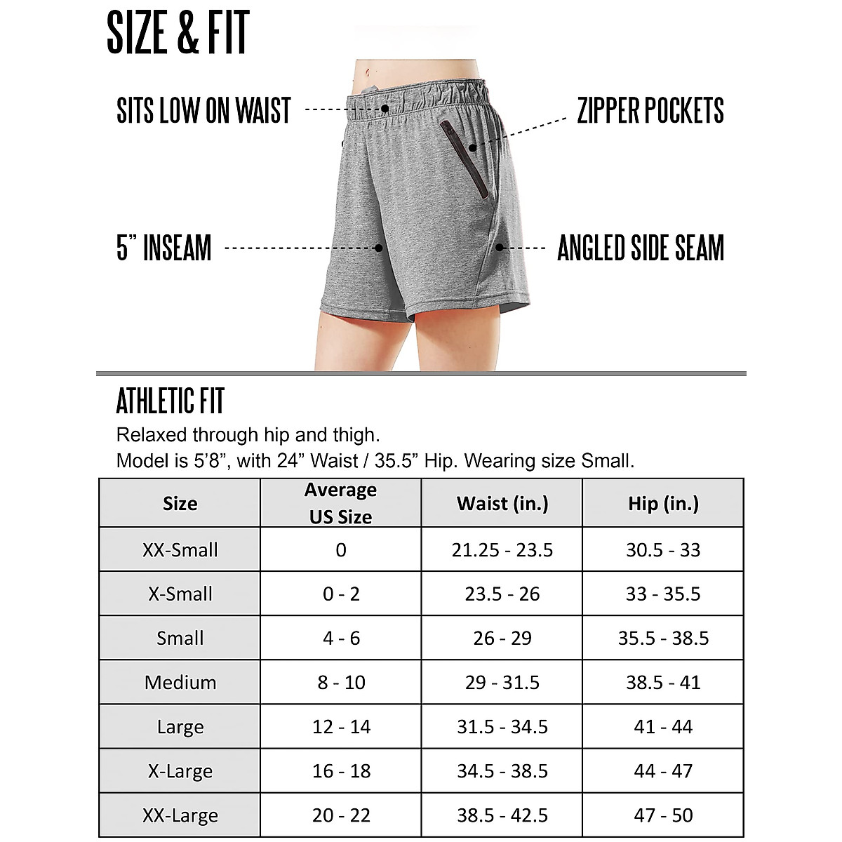 5 Pack: Womens Workout Gym Shorts Casual Lounge Set, Ladies Active Athletic Apparel with Zipper Pockets (Set 2, Large)