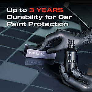 Nasiol ZR53 Nano Ceramic Coating for Car, Auto Detailing Kit Body Armour, 3 Years Paint Protection for Cars and Motorcycles 10H Scratch Resistance with Hydrophobic Crystal Gloss Shine