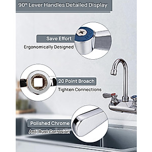 Phivan Commercial Faucet Parts Kitchen Faucet Handle Replacement Kit - Lever Handles 0.43" Round Stem Hole Fits Most 3/8" Shaft, Ideal for Kitchen, Laundry, Restaurant, and Industrial Use (Blue)