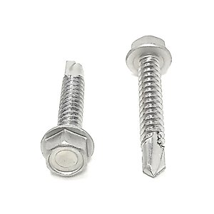 #14x1 1/2 Stainless Steel Hex Washer Head Self Drilling Tapping TEK Screw (410 Stainless Steel) 50 Pieces 14X1-1/2