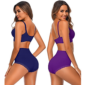 OPIBOO Plus Size Womens Underwear Cotton Comfort Postpartum Essentials Panties Ladies High Waisted Tummy Control Briefs Multipacks