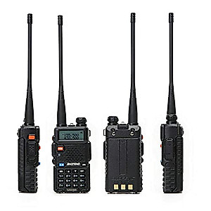 2 Pack Baofeng UV-5R Two Way Radio Ham Radio Handheld Rechargeable Long Range Portable Baofeng Walkie Talkie with 2 Pack 771 Antenna (Black)