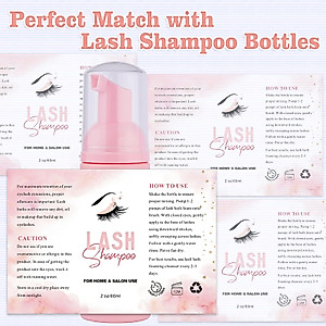 50PCS Lash Shampoo Label Stickers for Bottle, Lash Extension Stickers for Foam Pump Bottle Lash Bath Wash Label Personalised Stickers (B)