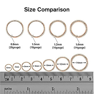 4Pcs 18G Surgical Stainless Steel Hoop Nose Ring Gold Septum Cartilage Helix Daith Tragus Hoop Earrings Hypoallergenic Body Piercing Jewelry for Women Men(18G Gold)