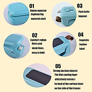 J&LHEAYU Mini Bag Sealer Min-Handheld Bag Heat Vacuum Sealer-2 in 1 Heat Sealer & Cutter Portable Bag Resealer Machine (Battery Included)