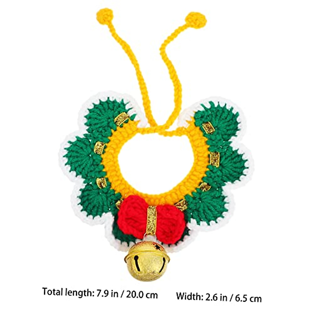 HONMEET 1pc Pet Woven Collar Ornament Ties Puppy Outfits Knitting Ornament Cat Knitted Scarf Cat Bandana Dogs Bell Bandanas Knitted Collar for Dog Cat Scarf Collar Pet Costume Accessory