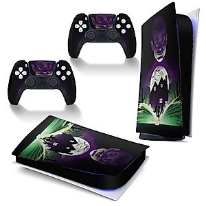 PlayStation 5 Digital edition version sticker protective cover, Book of Night Terror ps5 controller protective shell (compatible with ps5 Digital edition)
