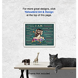 Positive Affirmations Boho-chic Wall Art & Decor - I Am Bohemian Motivational Wall Decor - Inspirational Quotes Sayings - Encouragement Gifts for Women - Encouraging Wall Decor - UNFRAMED Picture