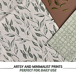 Folkulture Kitchen Towels with Hanging Loop, 18 x 28 Inches, Set of 3 Modern Tea Towels or Dish Towels for Drying Dishes, 100% Cotton Dishcloths or Hand Towels for Boho Décor, Absorbent (Misty Green)