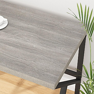 HSH Gray Computer Desk, Industrial Wood and Metal Home Office Desk, Farmhouse Rustic PC Laptop Desk for Executive Work Writing Study Gaming, Modern Simple Bedroom Computer Table, Light Grey Oak, 55 In