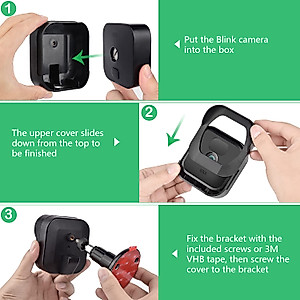 3PACK Housing Mount for Blink Outdoor (3rd Gen) XT3, Weatherproof Cover and 360° Adjustable Screwless Mounting Bracket with Blink Sync Module 2 Outlet Mount, 2 Ways Installation Without Drilling