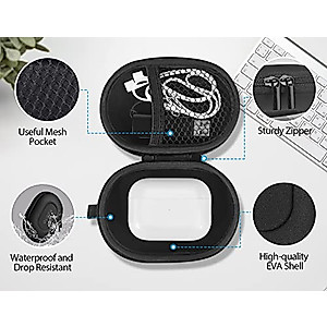 Filoto Earbud Case, AirPods Pro 2nd /3/2/1 Generation Case Portable Carrying Case Small Storage Bag, Earphone Accessories Organizer Hard EVA Shockproof Cover with Carabiner Clip (Black)