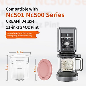 Dxiocli Containers Replacement for Ninja Creami Deluxe 11-in-1 XL Family Size NC500/NC501 Pints - 4 Pack, 24 oz - Dishwasher Safe, BPA-Free, Leak Proof